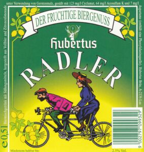 Drink Label: Hubertus Radler (Hubertus Bräu, AustriaCol:AT-BEER-005955