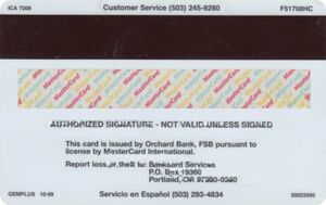 Bank Card: Orchard Bank MC - Blue (Orchard Bank, United States of ...