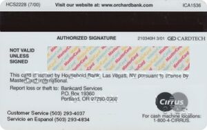 Bank Card: Orchard Bank MC - Leaf (Orchard Bank, United States of ...