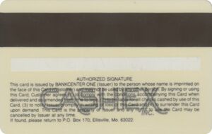 Bank Card: BankCenter One (Bankcard, United States of AmericaCol:US-GM ...