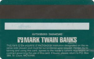 Bank Card: ATM Card (Mark Twain Banks, United States of America) Col:US ...