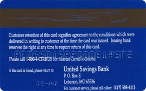 Bank Card: ATM Card (United Savings Bank of Missouri, United States of ...