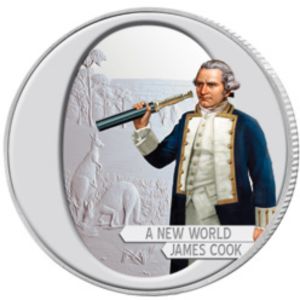 Münze: 1 Dollar (British explorer Capitan James Cook - A new world ...
