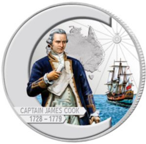 Moneda: 1 Dollar (British explorer Capitan James Cook - Third voyage ...