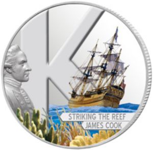 Moneda: 1 Dollar (British explorer Capitan James Cook - Striking the ...