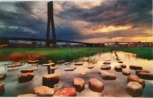 Calendario de Bolsillo: Metal bridge and stones (Bulgaria(Bridges) Col ...