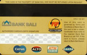 Bank Card: Bali Akses (Bank Bali, IndonesiaCol:ID-MS-0010.02