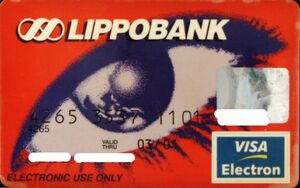 Bank Card: Visa Electron (Lippo Bank, IndonesiaCol:ID-VE-0001.02