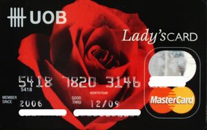 Bank Card: Lady's card (United Overseas Bank, ThailandCol:TH-MC-0044.02