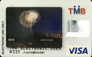Bank Card: TMB Visa (TMB Bank Public Company Limited, Thailand) Col:TH ...