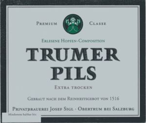 Drink Label: Trumer Pils (Brauerei Josef Sigl Obertrum, AustriaCol:AT ...