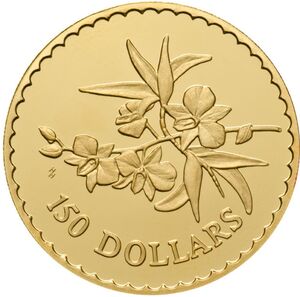 Coin: 150 Dollars (Cooktown Orchid) (Australia) (1995~2003 - Floral ...