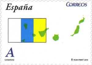 Briefmarke: Flag and Map of Canary Islands (Spanien(Autonome ...