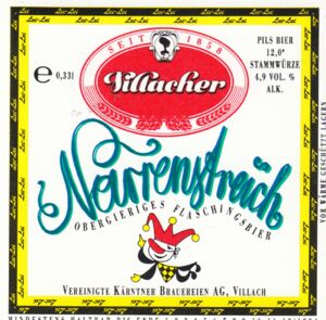Drink Label: Villacher (Brauerei Villach, AustriaCol:AT-BEER-001812