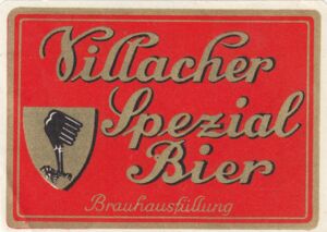 Etiqueta de bebida: Villacher Spezialbier (Brauerei Villach, AustriaCol ...
