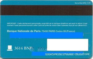 Bank Card: Bnp Cb (BNP Paribas, FranceCol:FR-VI-0131