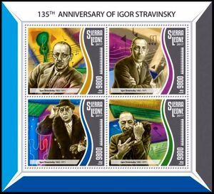 Stamp: 135th Anniversary of the Birth of Igor Stravinsky (Sierra Leone ...