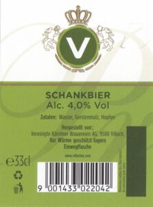 Etiqueta de bebida: V Club Premium (Brauerei Villach, AustriaCol:AT ...