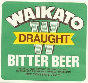 Drink Label: Waikato draught bitter beer (Waikato breweries, New ...
