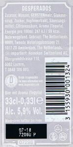 Drink Label: Desperados (Heineken Brouwerij, NetherlandsCol:NL-BEER-010351