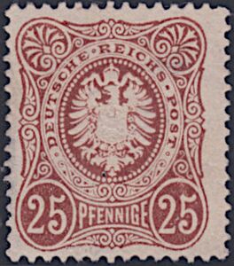 Stamp: Imperial eagle and crown in oval, PFENNIGE (German Realm(Digits ...