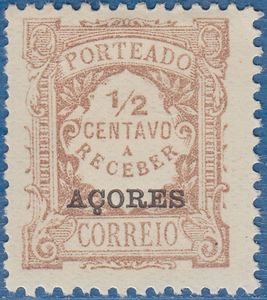 Stamp: Porto (Azores) (Postage Due - New currency, AÇORES overprint) Mi ...