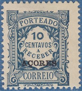 Stamp: Porto (Azores(Postage Due - New currency, AÇORES overprint) Mi ...