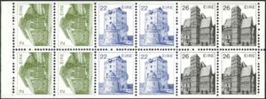Stamp: Booklet pane (Ireland(Irish Architecture Definitives 1982-1990 ...