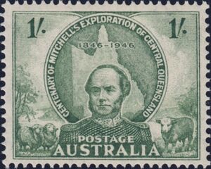 Stamp: Sir Thomas Mitchell and Queensland (Australia(Centenary of ...