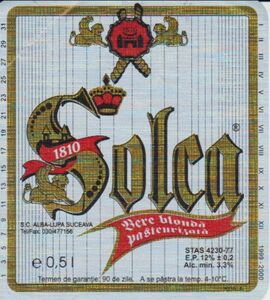 Ital címke: Solca (Fabrica de bere Solca, RomániaCol:RO-BEER-001427