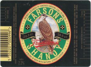 Drink Label: Farsons Shandy (Simonds Farsons Cisk Plc., MaltaCol:MT ...