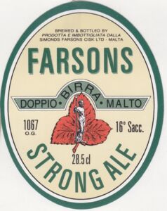 Drink Label: Farsons Strong Ale (Simonds Farsons Cisk Plc., MaltaCol:MT ...