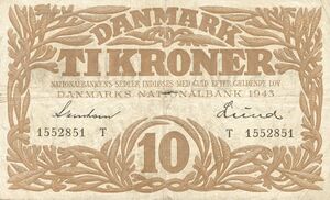 Banknote: 10 Kroner (Denmark(1937-1946 Issue) Wor:P-31n.6