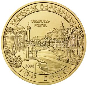 Pièce de monnaie: 100 Euro (Vienna's River Gate Park - Viennese Art ...