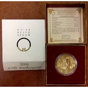 Pièce de monnaie: 100 Euro (Vienna's River Gate Park - Viennese Art ...