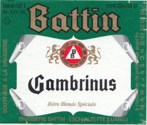 Drink Label: Battin Gamrinus (Brasserie Nationale, LuxembourgCol:LU ...