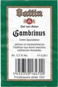 Drink Label: Battin Gamrinus (Brasserie Nationale, LuxembourgCol:LU ...