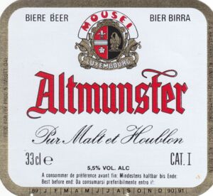 Drink Label: Mousel Altmunster (Brasserie de Diekirch, LuxembourgCol:LU ...