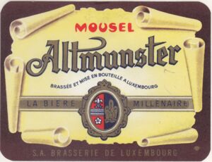 Drink Label: Mousel Altmunster (Brasserie de Diekirch, LuxembourgCol:LU ...