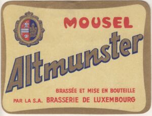 Drink Label: Mousel Altmunster (Brasserie de Diekirch, LuxembourgCol:LU ...