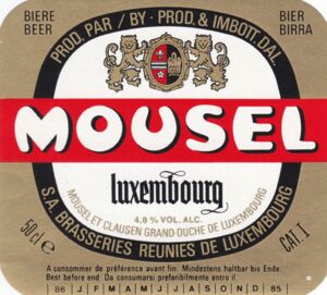 Drink Label: Mousel (Brasserie de Diekirch, LuxembourgCol:LU-BEER-000057 🏷️