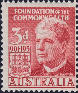 Stamp: Edmund Barton (1849-1920) - first Prime Minister (Australia(50th ...