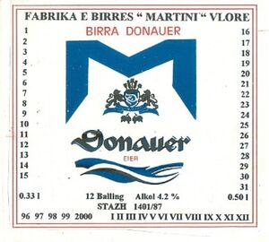 Drink Label: Donauer (Martini Factory, AlbaniaCol:AL-BEER-000077 🏷️