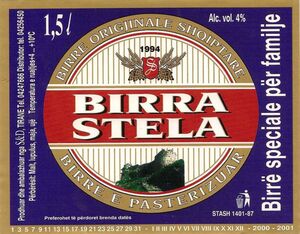 Drink Label: Stela (Stela & Dorina, AlbaniaCol:AL-BEER-000117