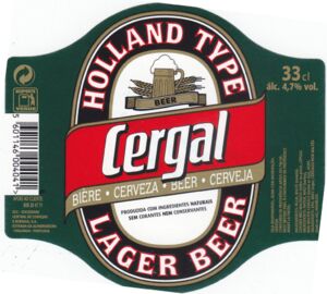 Etiqueta de bebida: Cergal Lager Beer (Central de Cervejas S.A ...