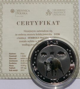 Coin: 1 Dollar (Symbol of Nature - Boar) (Niue(Numismatic Product ...