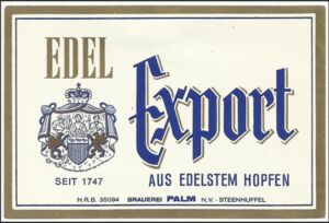 Drink Label: Edel Export (Brouwerij Palm, BelgiumCol:BE-BEER-027467