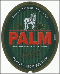 Drink Label: Palm Export (Brouwerij Palm, BelgiumCol:BE-BEER-027469