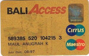 Bank Card: Bali Access (Bank Bali, IndonesiaCol:ID-MS-0012