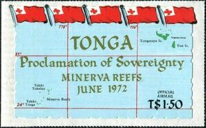 Stamp: Proclamation of Sovereignty over Minerva Reef (TongaMi:TO D101 ...